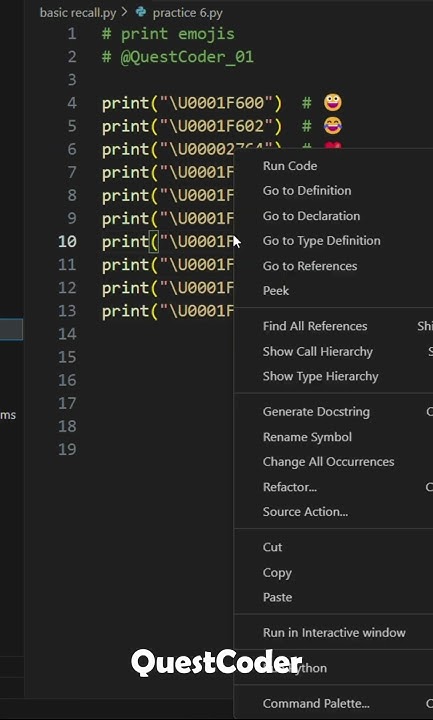 Print Emojis 😃 In Python Python Coding Learnpython Pythonprogramming Shorts Youtube