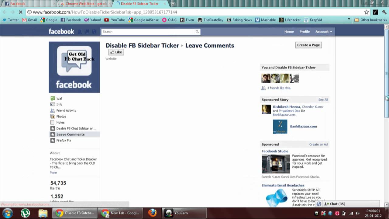 How to get back old Facebook Chat Box and disable Ticker Only for ...