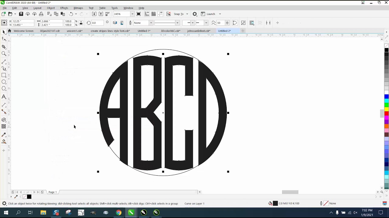 Corel Draw Tips & Tricks Monogram Font and how to find Part 3 Four ...