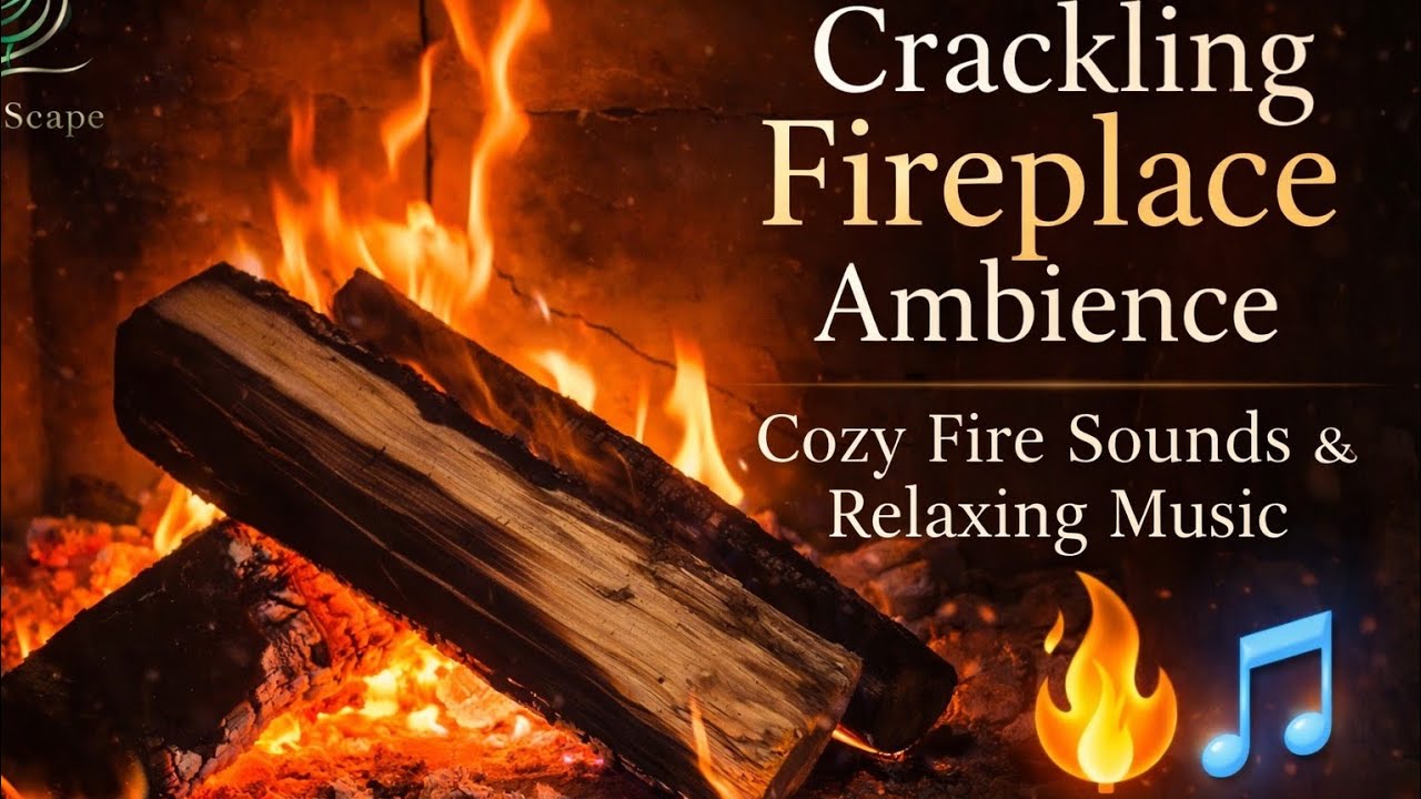 Crackling Fireplace Ambience 🔥 Cozy Fire Sounds & Relaxing Music - YouTube