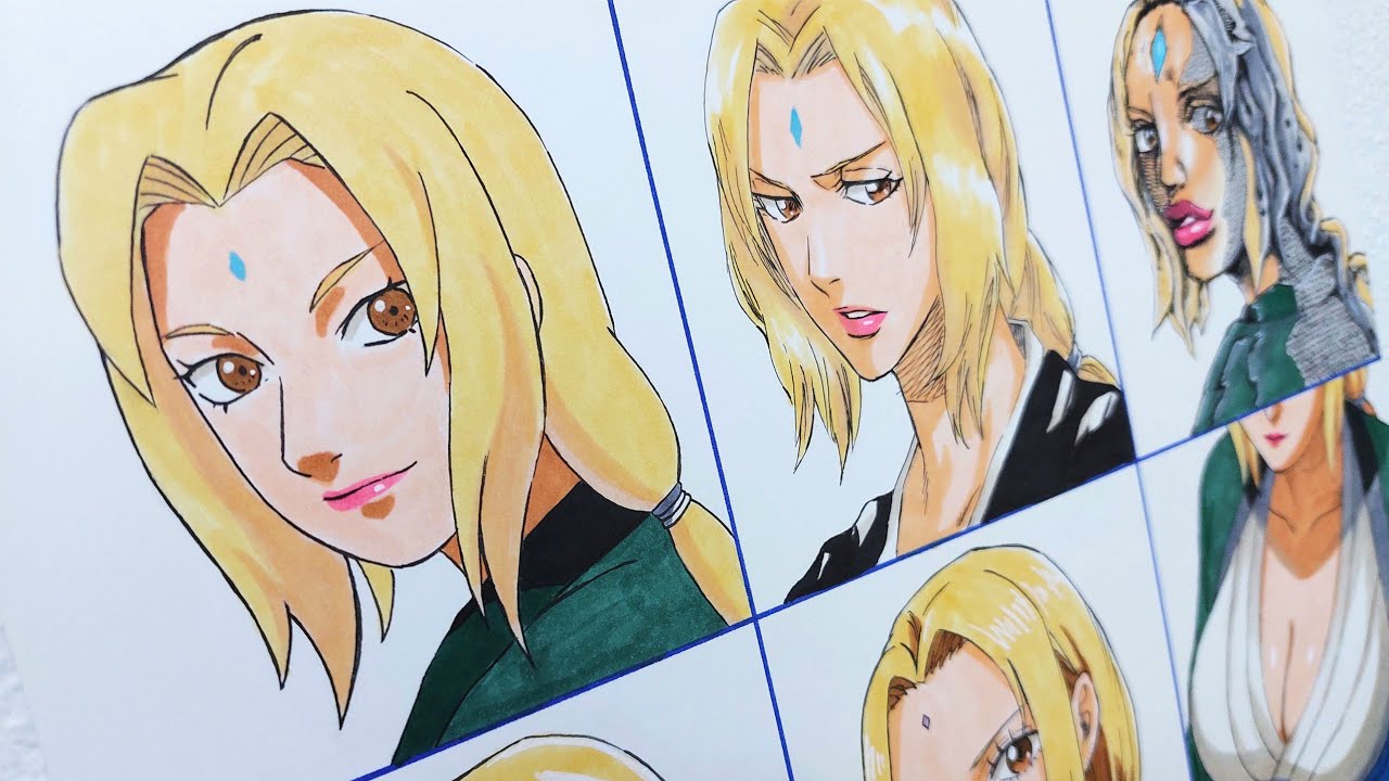 Drawing Tsunade in Different Anime Styles | Naruto | ナルト - YouTube