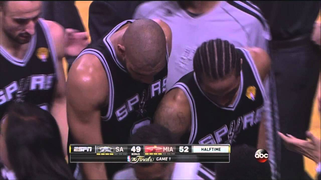 Tim Duncan last second halftime shot. Wade upset at J. Anthony # ...