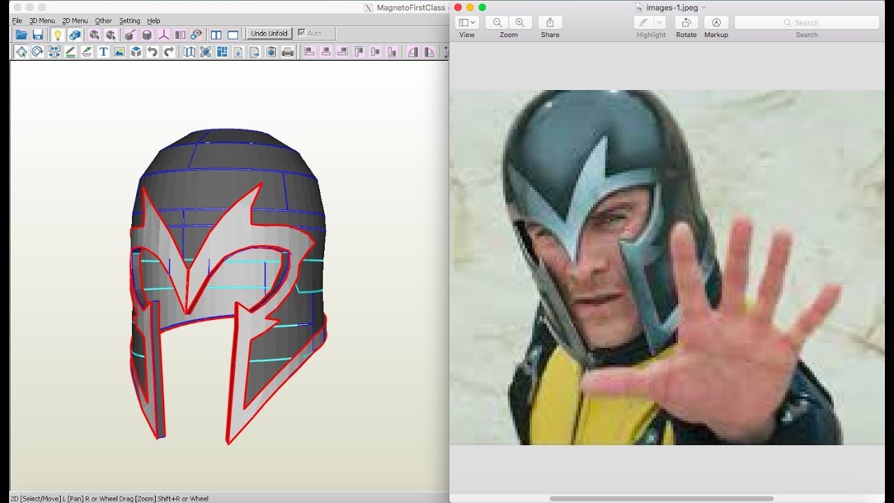 X-Men First Class Magneto Helmet Foam Pepakura Files - YouTube