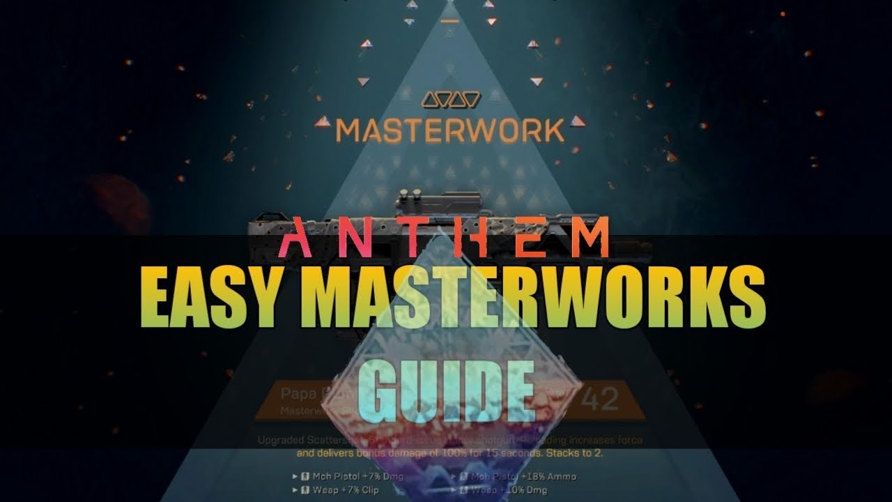 Anthem - How to get Easy MASTERWORK Weapons!! - YouTube