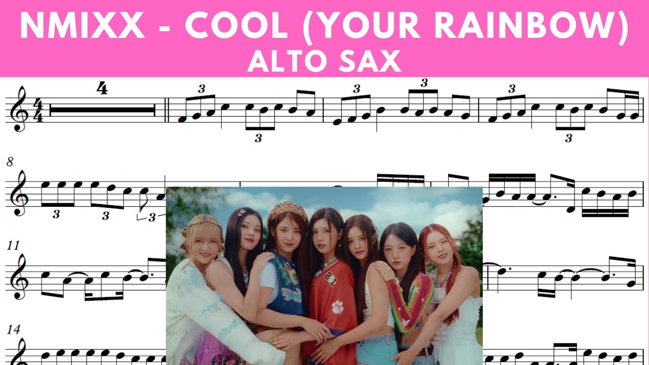 NMIXX - COOL (Your rainbow) | Alto Sax Sheet Music - YouTube