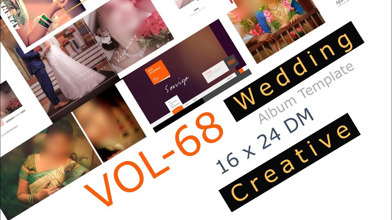 16x24 wedding album psd template Vol 68 - YouTube