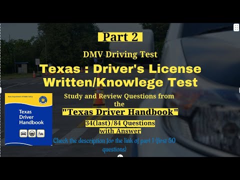 Texas DMV driving Test | Permit Test| PART 2 | DPS | ENGLISH | 34/80 ...