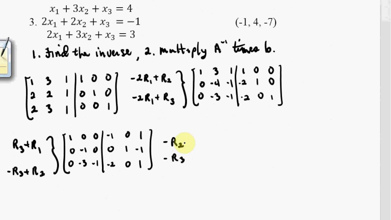 1 6 More on Linear Systems and Invertible Matrices - YouTube