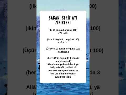 Şaban ayı Zikirleri