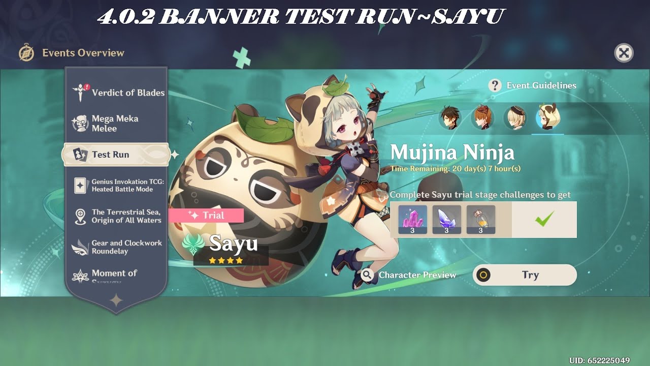 GENSHIN IMPACT-4.0.2 BANNER TEST RUN-SAYU #genshinimpact #arpg #gaming ...