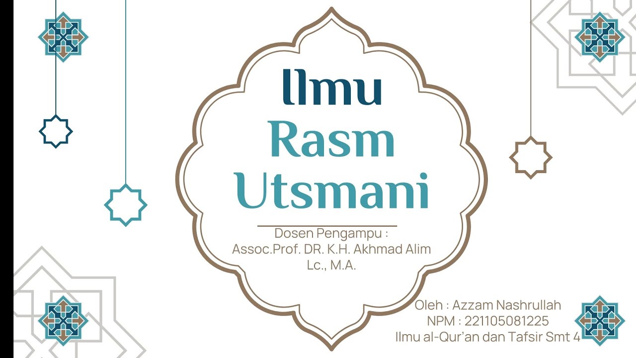 UAS Ilmu Rasm Utsmani IV Azzam Nashrullah - YouTube
