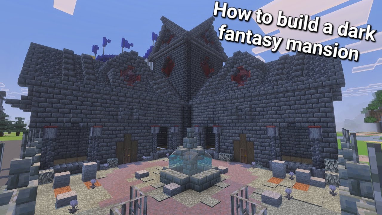 Minecraft:How to build a dark fantasy mini mansion tutorial - YouTube