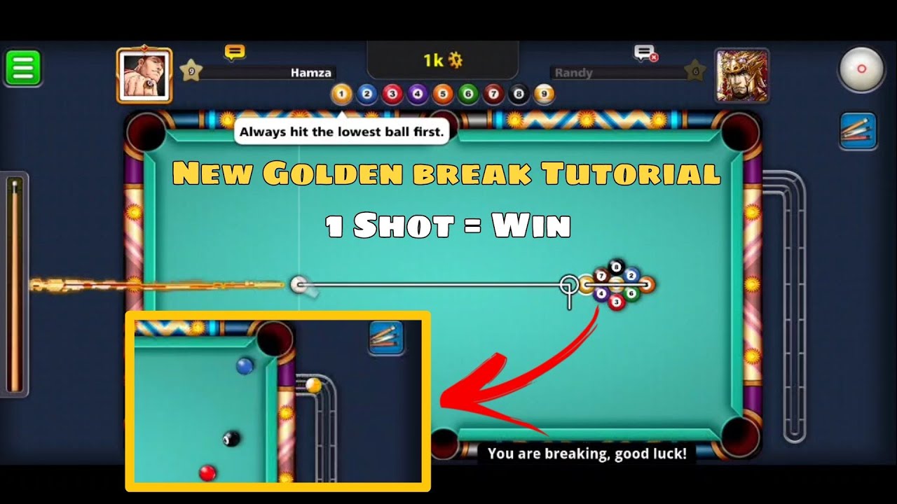 New Golden Break | How To Win in Just 1 Shot 😲 100% Working Golden ...