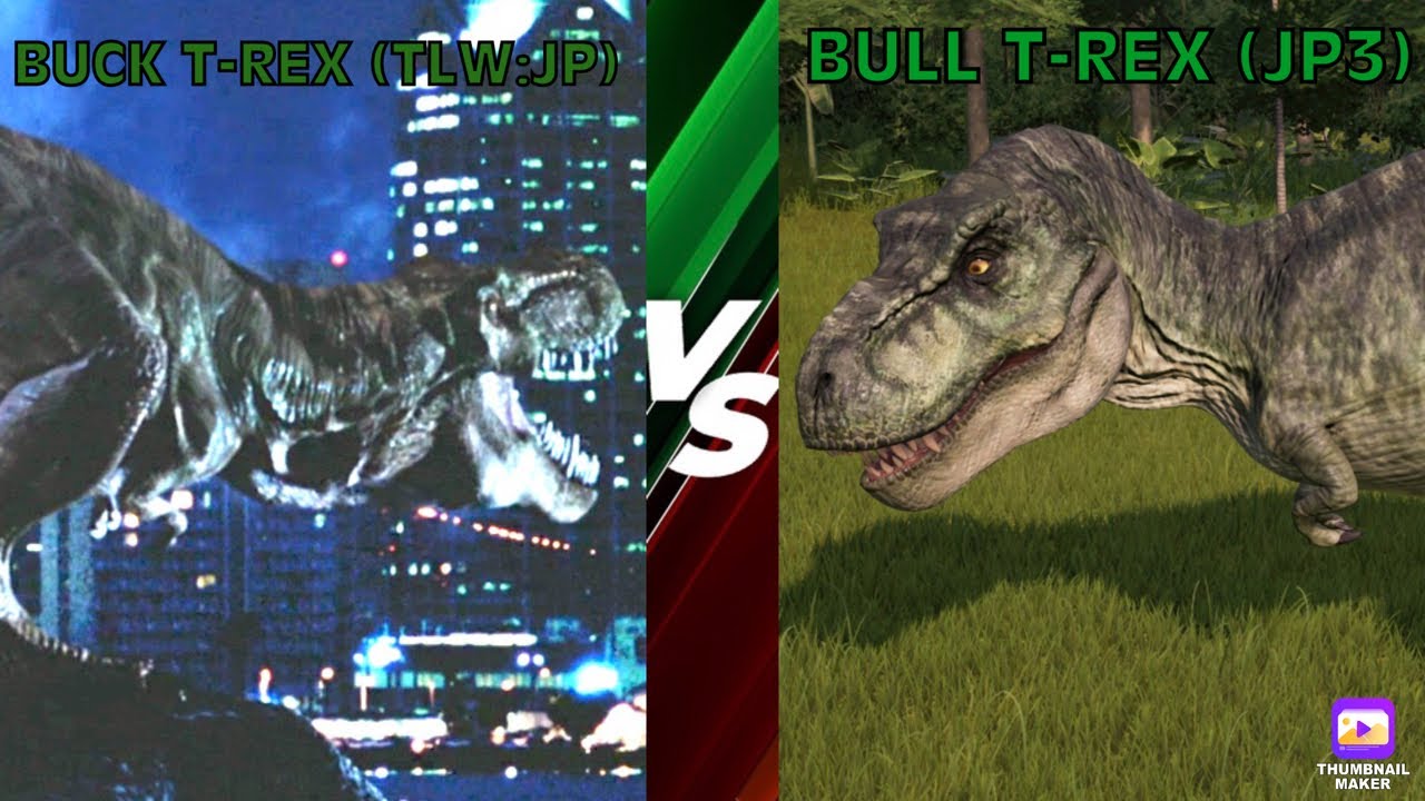 Buck (The Lost World) vs Bull (Jurassic Park 3) | Tyrannosaur ...