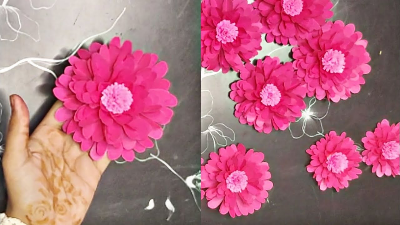 easy n unique paper flowers making/easy paper craft ideas/flower making ...