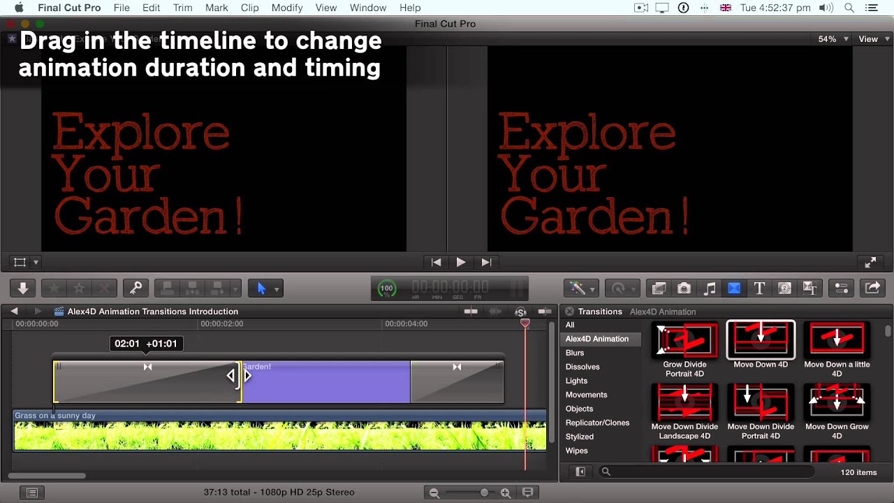 Final Cut Pro X Animation Transitions for Instant Animations - YouTube