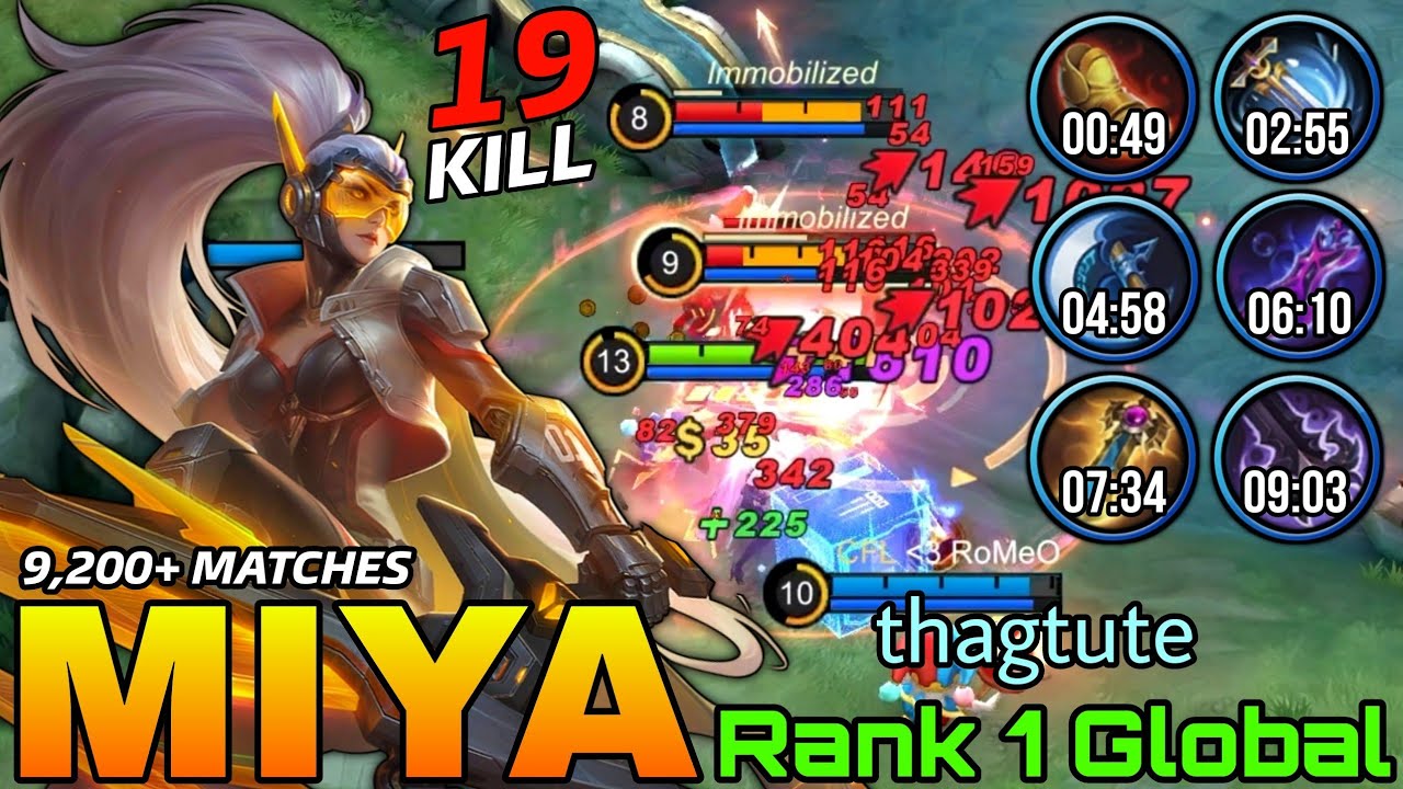 9 Minute Full Build Miya 19 Kill Gameplay! - Top 1 Global Miya by ...