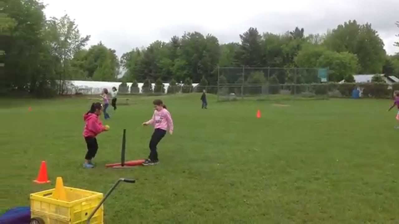 Hit Ball Off Tee Then Run, Long Base: Elementary Baseball Lead Up Game ...