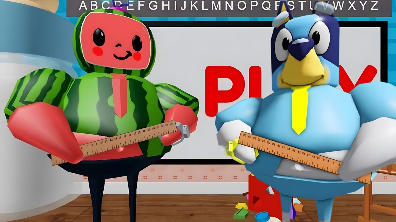 Mr BLUEY VS MR.MELON BARRY PRISON SCHOOL ESCAPE - Obby! Roblox #obby # ...