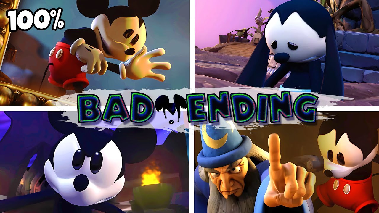 Epic Mickey Rebrushed Bad Ending (PS5) 100% Thinner Path 🟢 - YouTube