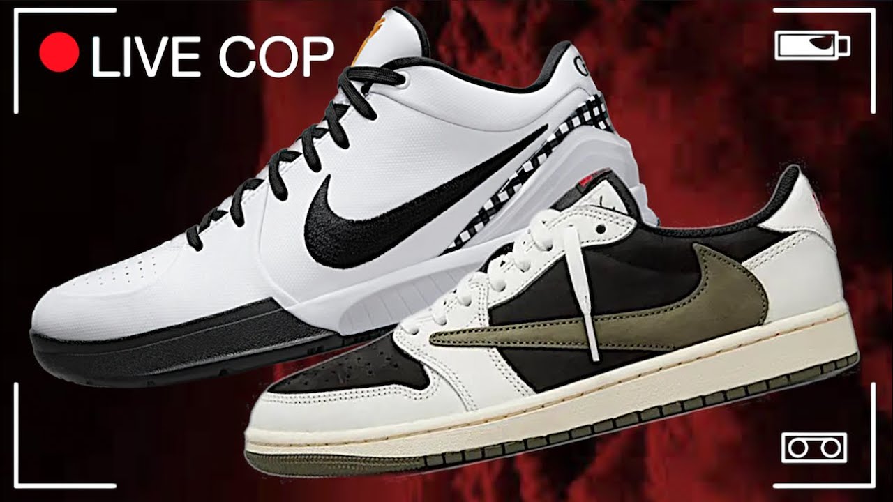 LIVE COP KOBE 4 PROTRO GIGI & LAST CHANCE TRAVIS SCOTT JORDAN 1 LOW ...