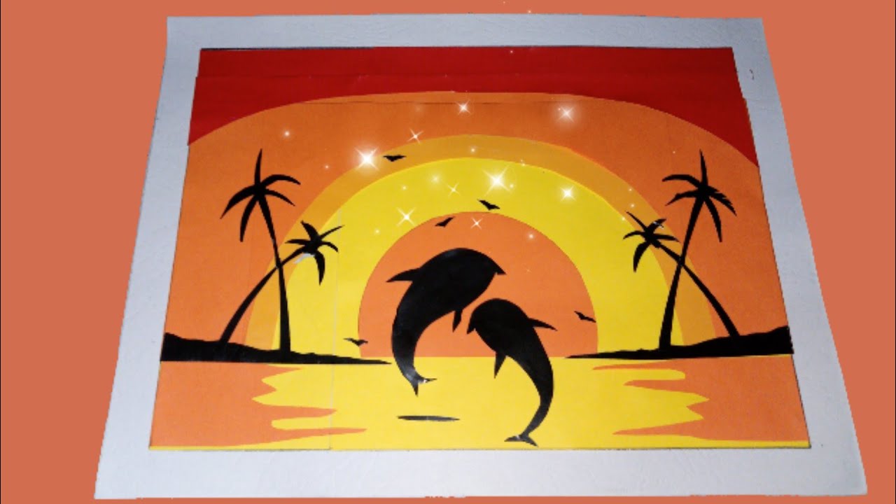 ORIGAMI SUNSET | GUNTING TEMPEL KERTAS ORIGAMI PEMANDANGAN SUNSET ...
