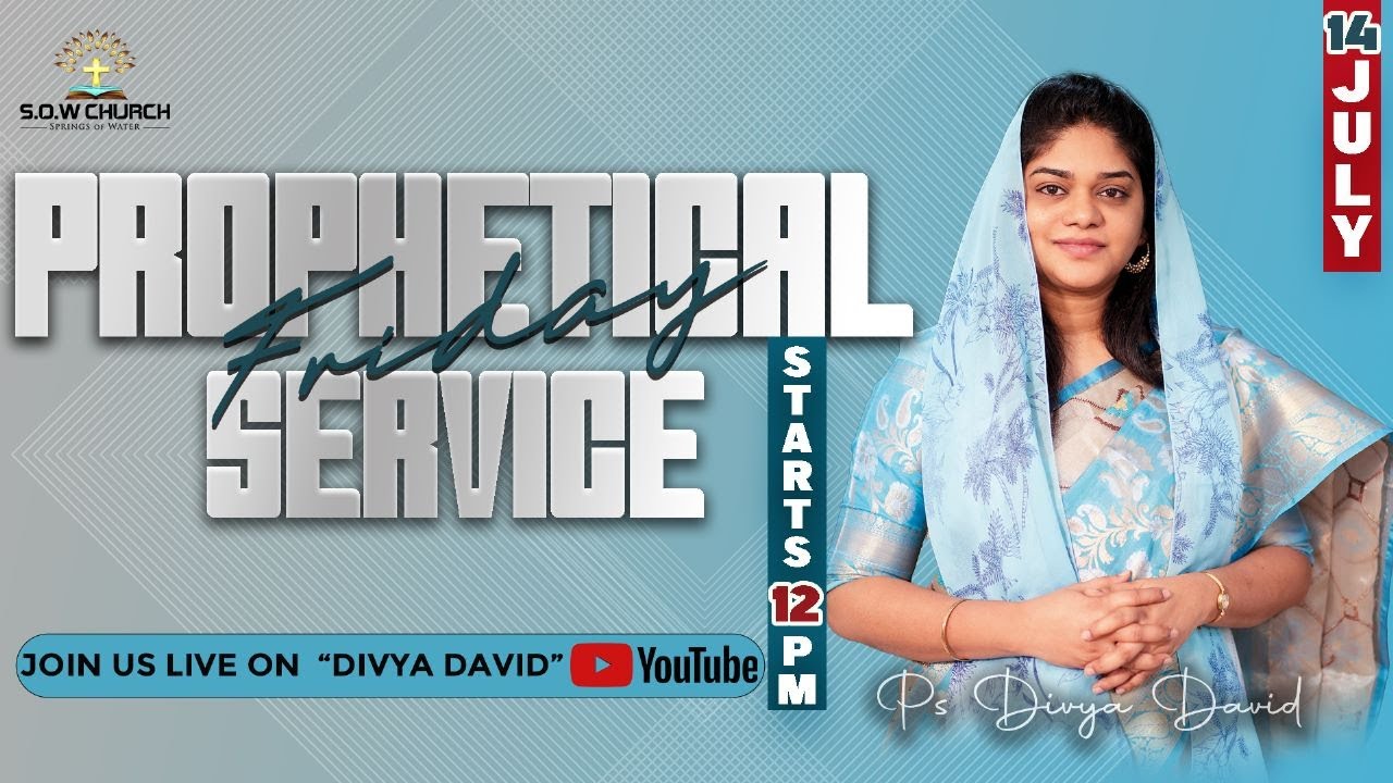 Friday Fasting Prayer Prophetical Live | Ps. Divya David | 14th Jul 23 ...
