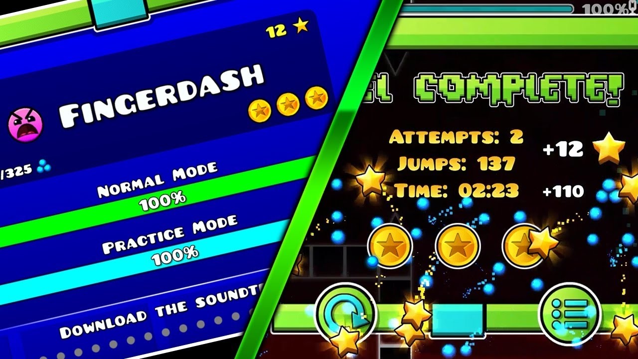 Geometry Dash 2.1 - 'FINGERDASH' 100% Complete. - YouTube