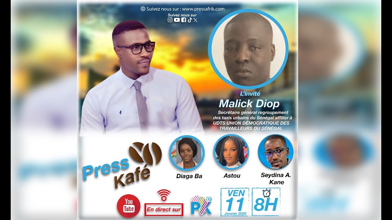 🔴DIRECT | PressKafé du 17 janvier 2024 avec Malick Diop, Sg de regroupement des taxis urbains ...