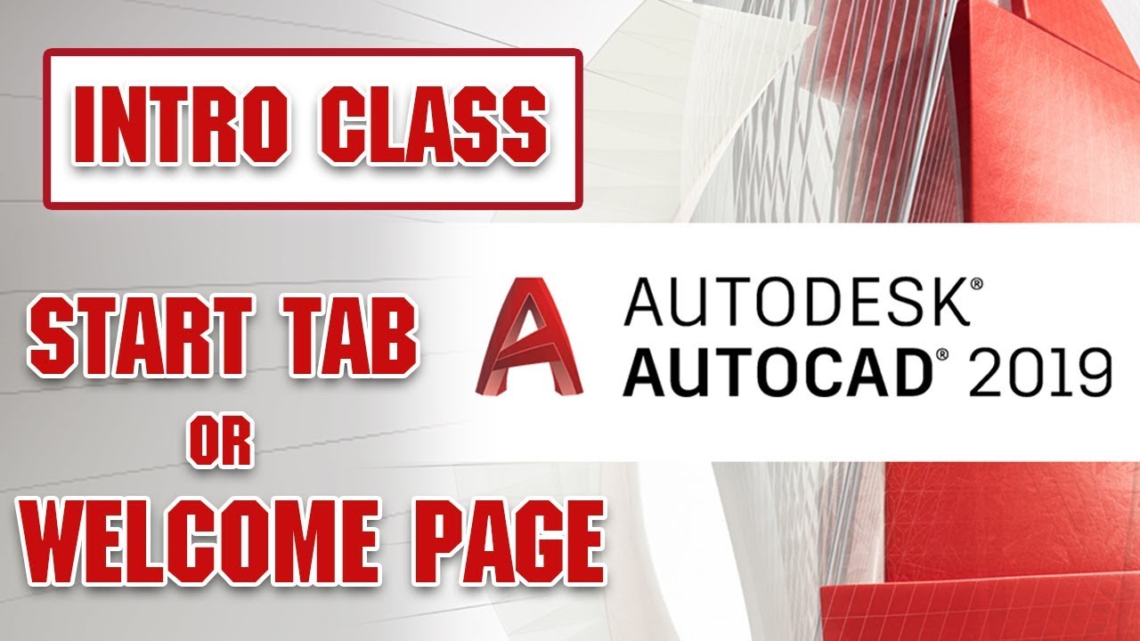 Start Tab | AutoCad 2019 Full Course Part 01 - YouTube