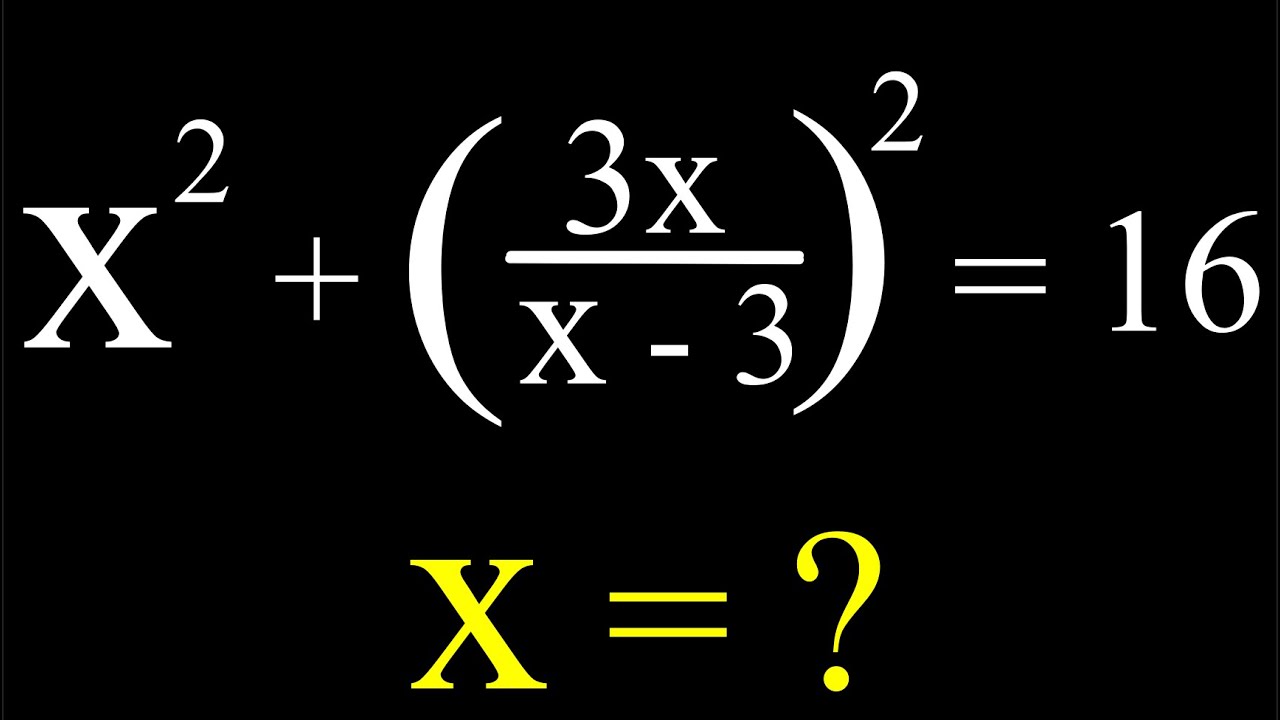 A Nice Algebra Problem | Math Olympiad | Can you solve for x ? - YouTube