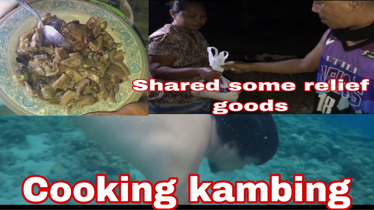 Sharing relief goods, cooking and swimming - YouTube