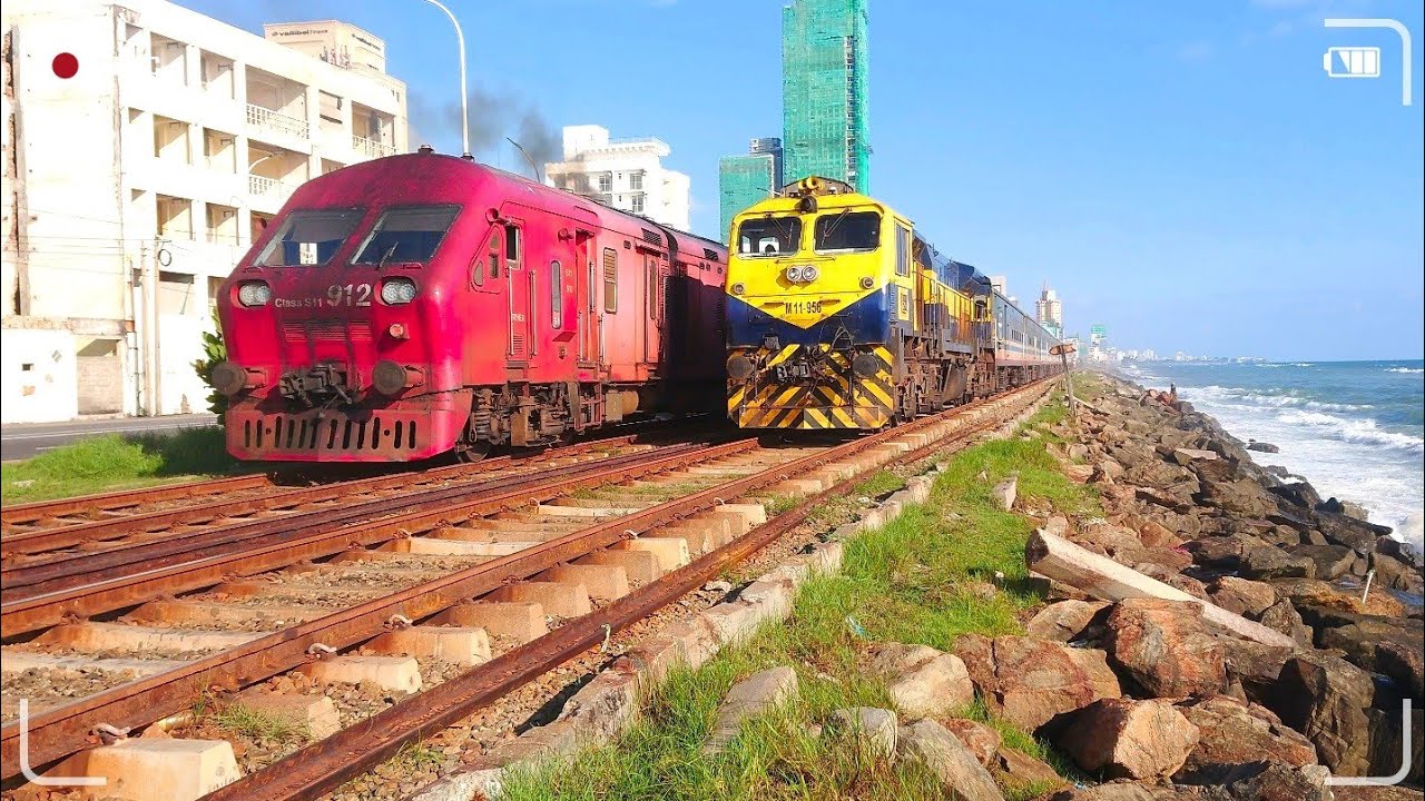 Indian icf train and emd wdg4d locomotive crossing each other | sri ...