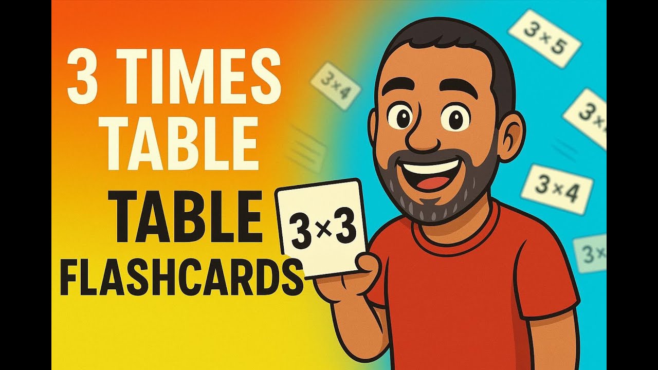 3's times tables flashcards / multiplication facts game - YouTube