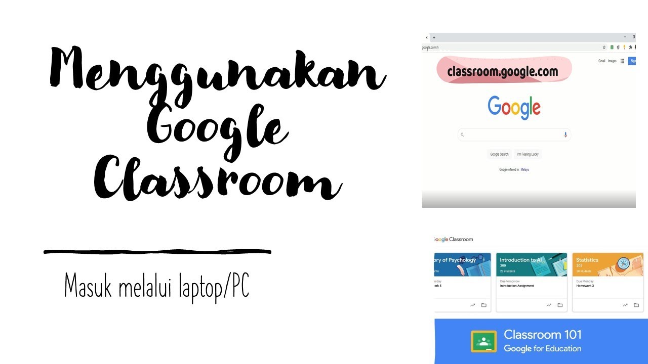 LOG MASUK GOOGLE CLASSROOM MENGGUNAKAN LAPTOP/PC - YouTube