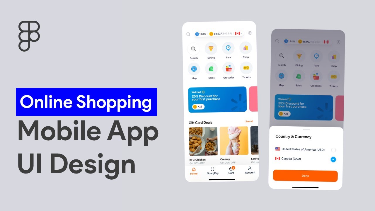 How to create an Online Shopping Mobile App UI Design in Figma - YouTube