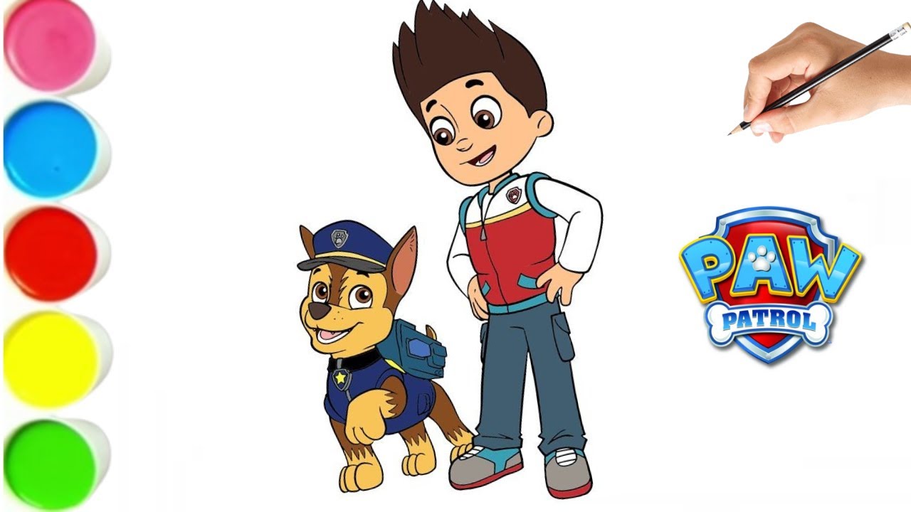 How to Draw Paw Patrol Chase | How to Draw Paw Patrol Ryder |Paw Patrol ...