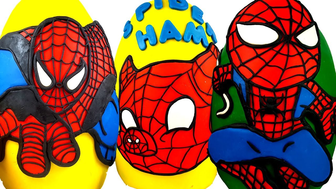 Gigante Uomo Ragno (Spider-Man ,Spider-Ham & Baby Spidey)Play Doh ...