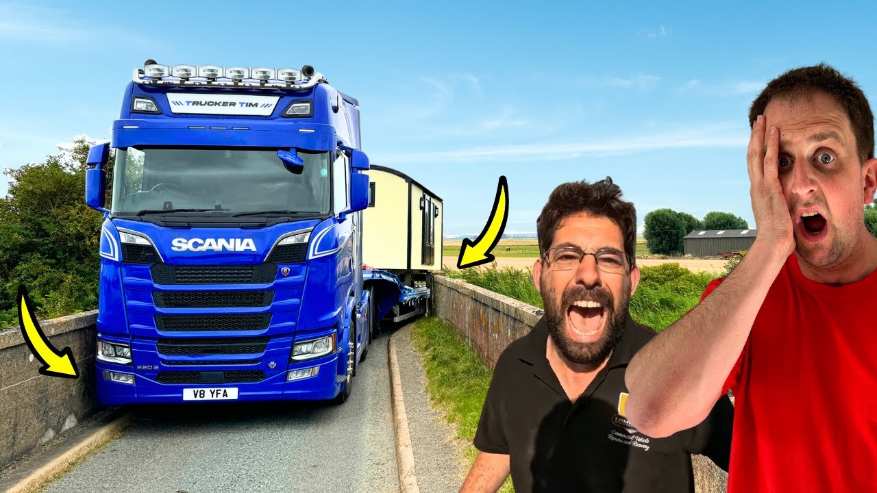 STUCK ON NARROW BRIDGE!? | SHAUN IS FURIOUS | #truckertim - YouTube