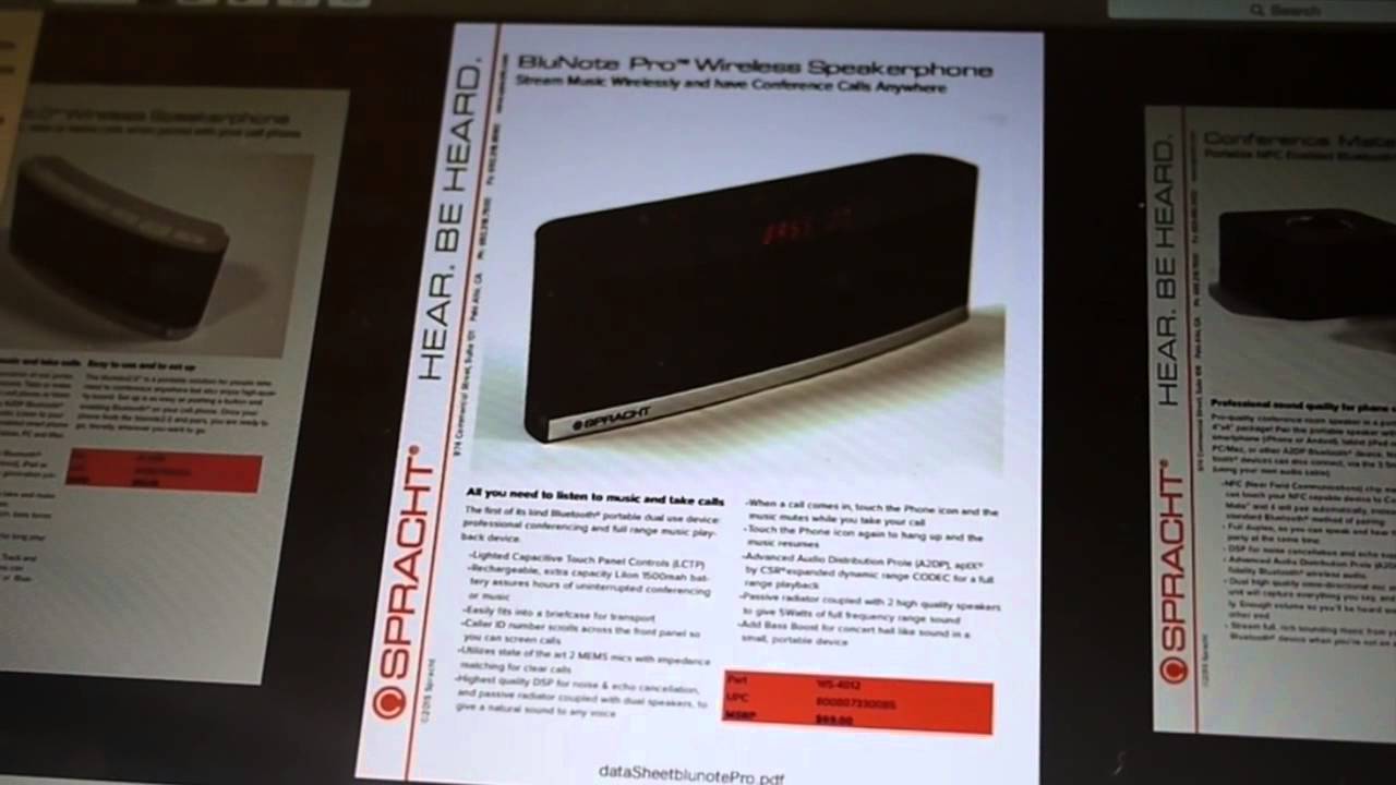Bluetooth Wireless Speaker w/ Caller ID and 2 MEMS mics - YouTube