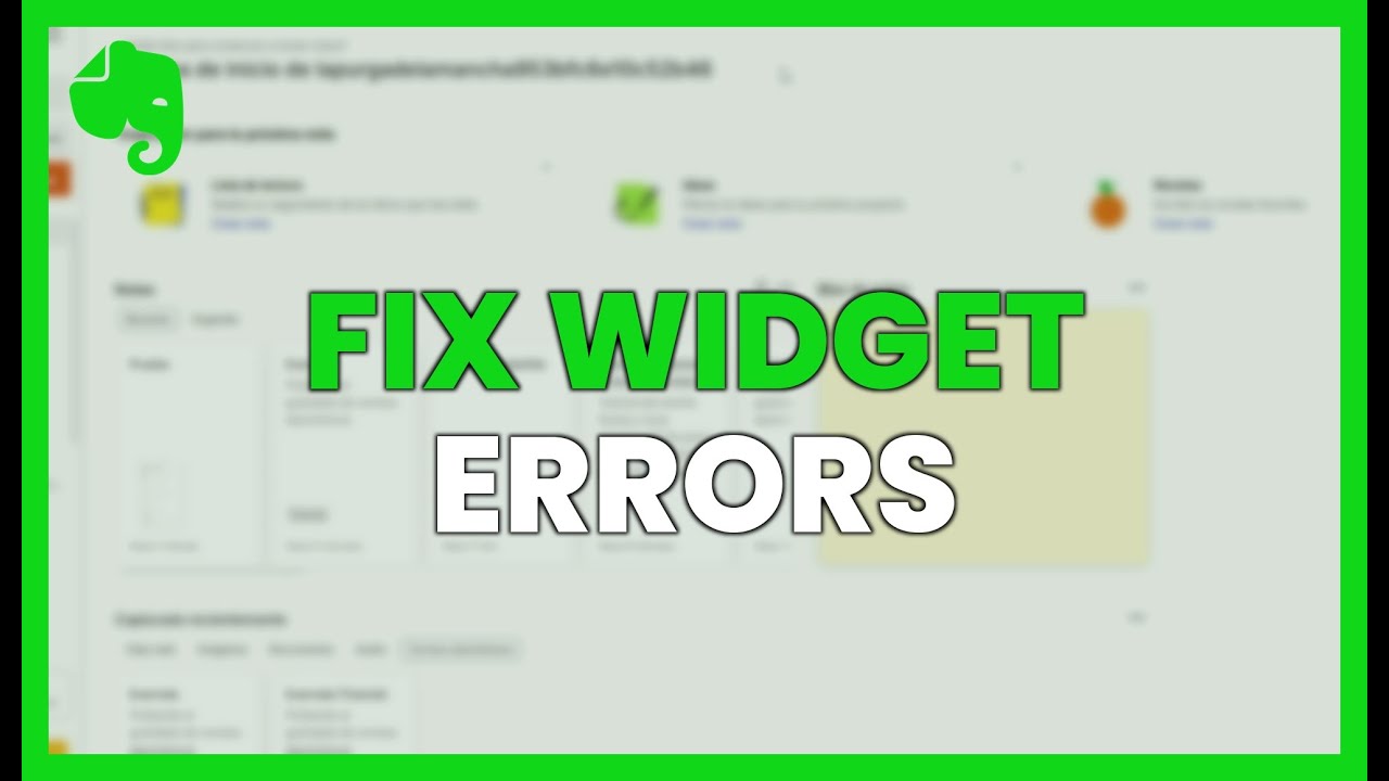 FIX WIDGET ERRORS [HOW TO SOLVE] - EVERNOTE - YouTube