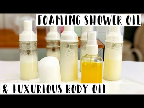 How to Make Luxurious Foaming Shower Oil + Body Oil - YouTube