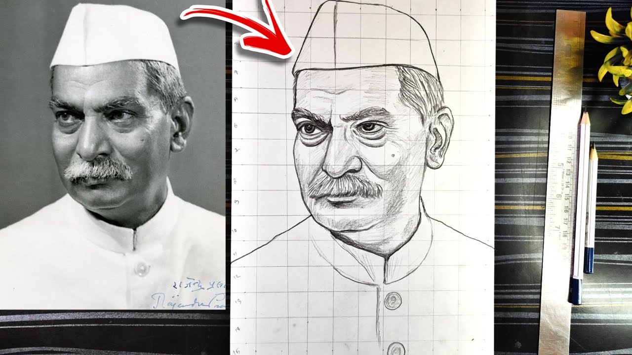 Dr Rajendra Prasad Drawing Outline, How To Draw President Dr Rajendra ...