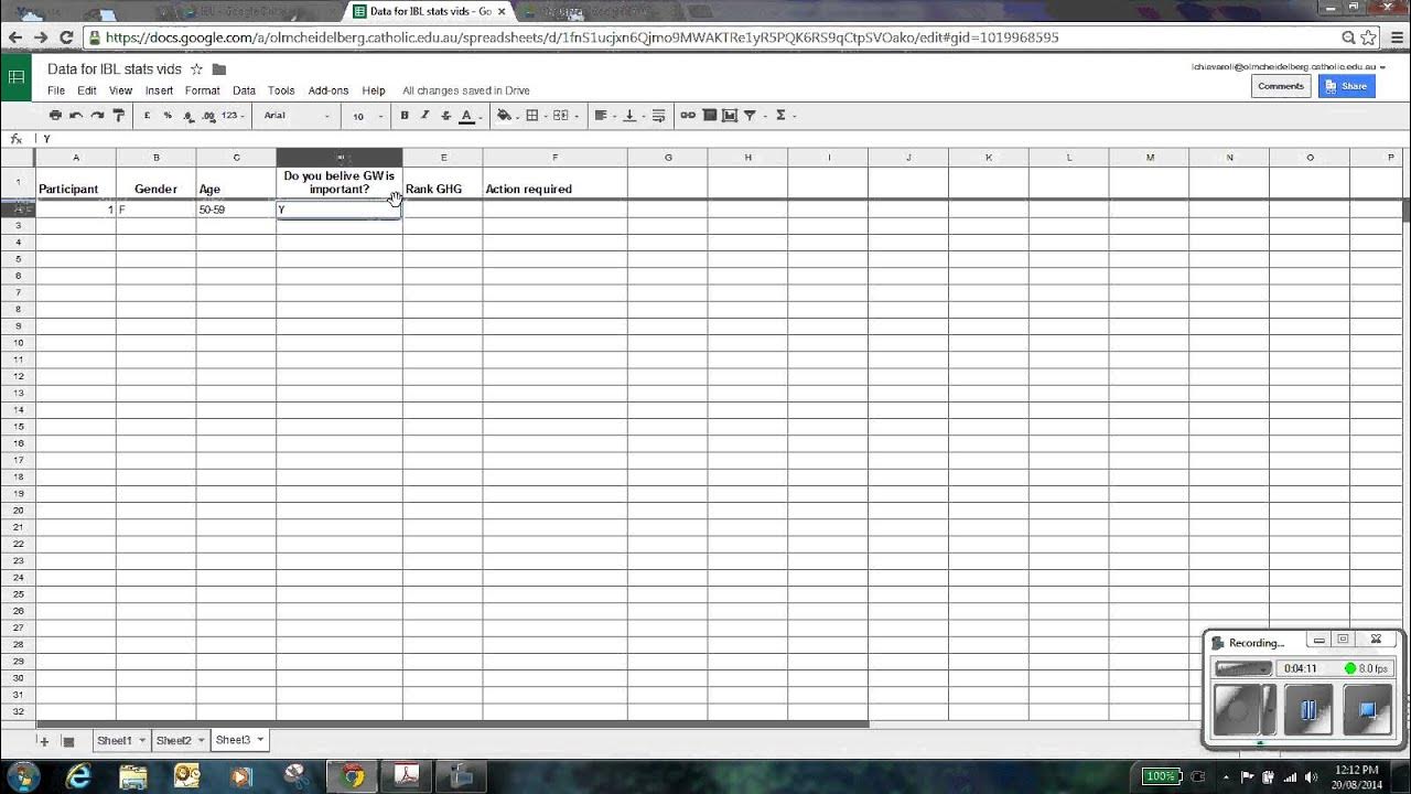 IBL stats tutorial 1: collating data in a google spreadsheet - YouTube