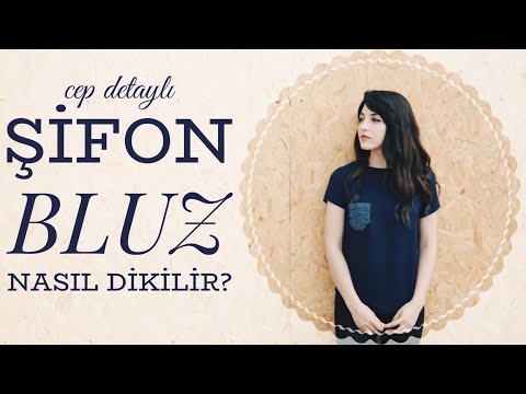 Şifon Bluz Nasıl Dikilir ? Boncuk Cep Detaylı | Kalıpsız | DIY t-shirt