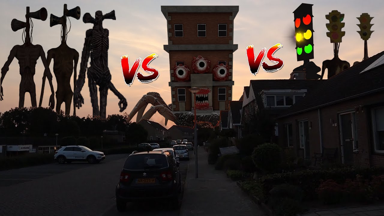 TEAM Siren Head VS Living Building VS TEAM Traffic Light Head - YouTube