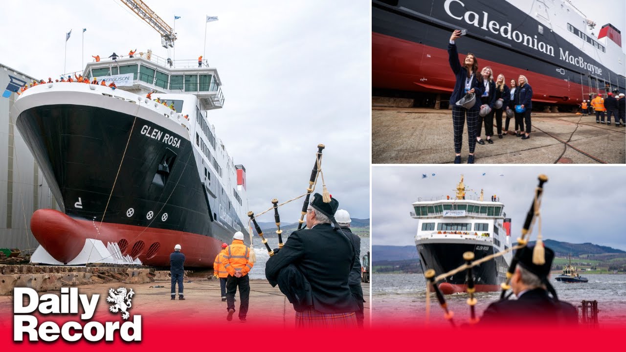 MV Glen Rosa: Late and over-budget CalMac ferry finally launched from ...