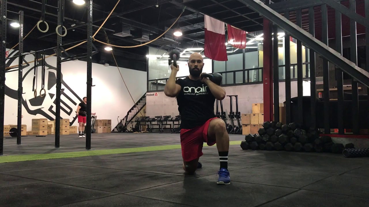 Functional Strength - half kneeling double KTB / bottom up press ...