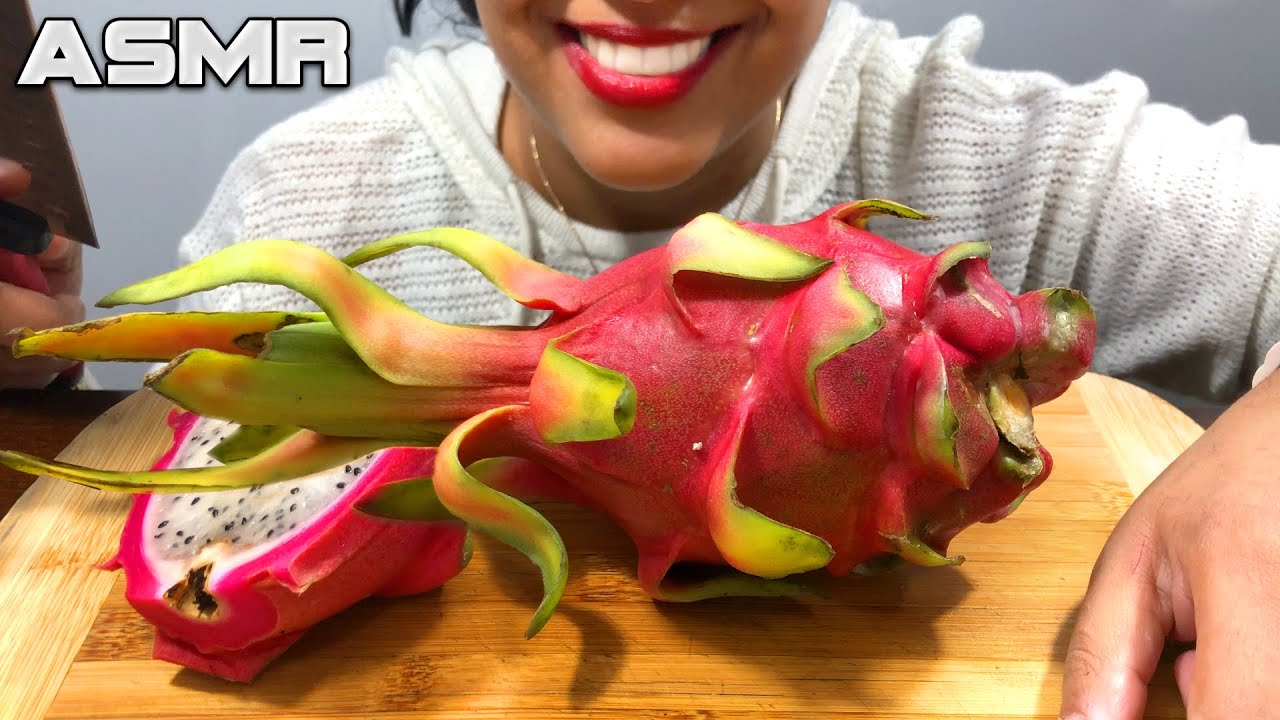 HOW TO EAT DRAGON FRUIT WITH FOOD CRAVER ASMR - YouTube