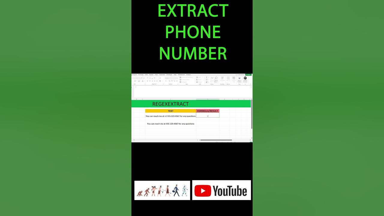 How to Extract Phone Numbers with Country Codes and Parentheses in Excel - YouTube